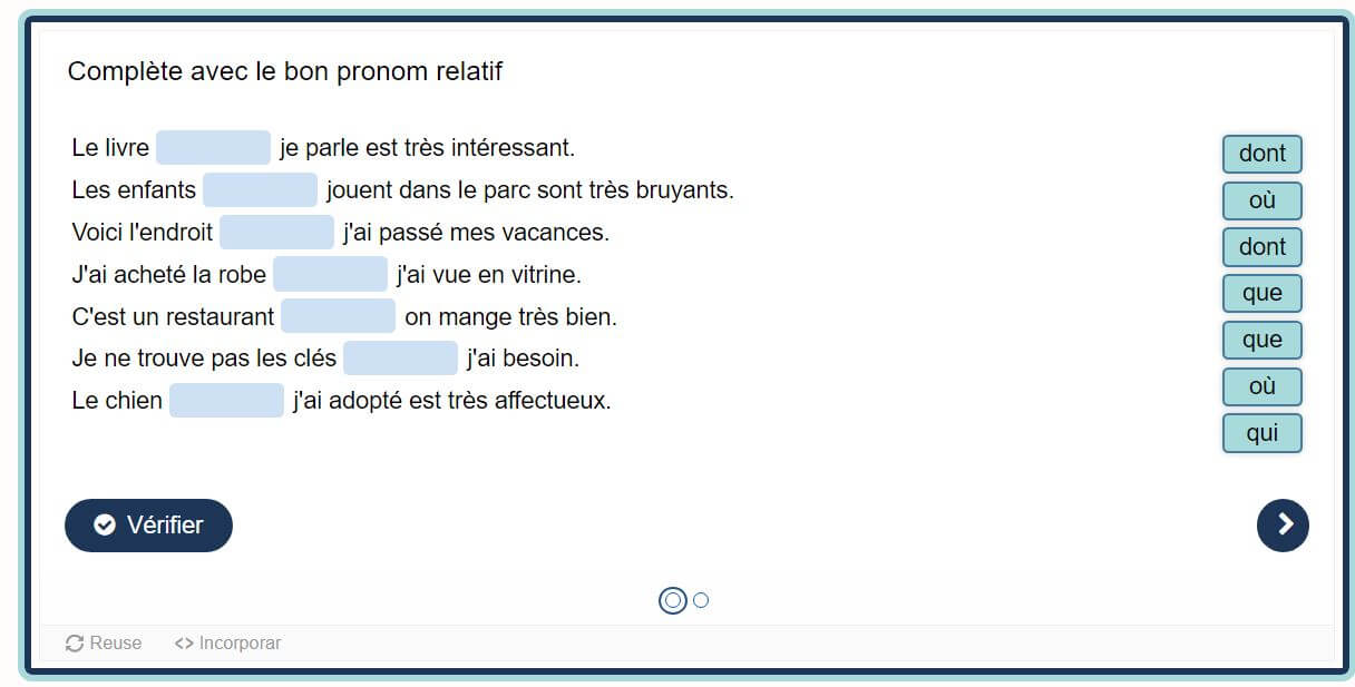 The relative pronouns: qui, que, dont, où... - Ecole 601